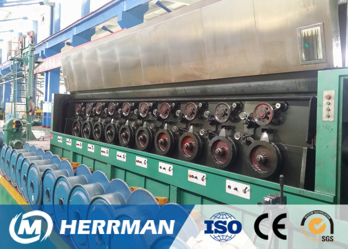 Al Alloy Wire / Copper Rod Drawing Machine With Dual Bobbin Take Up ...